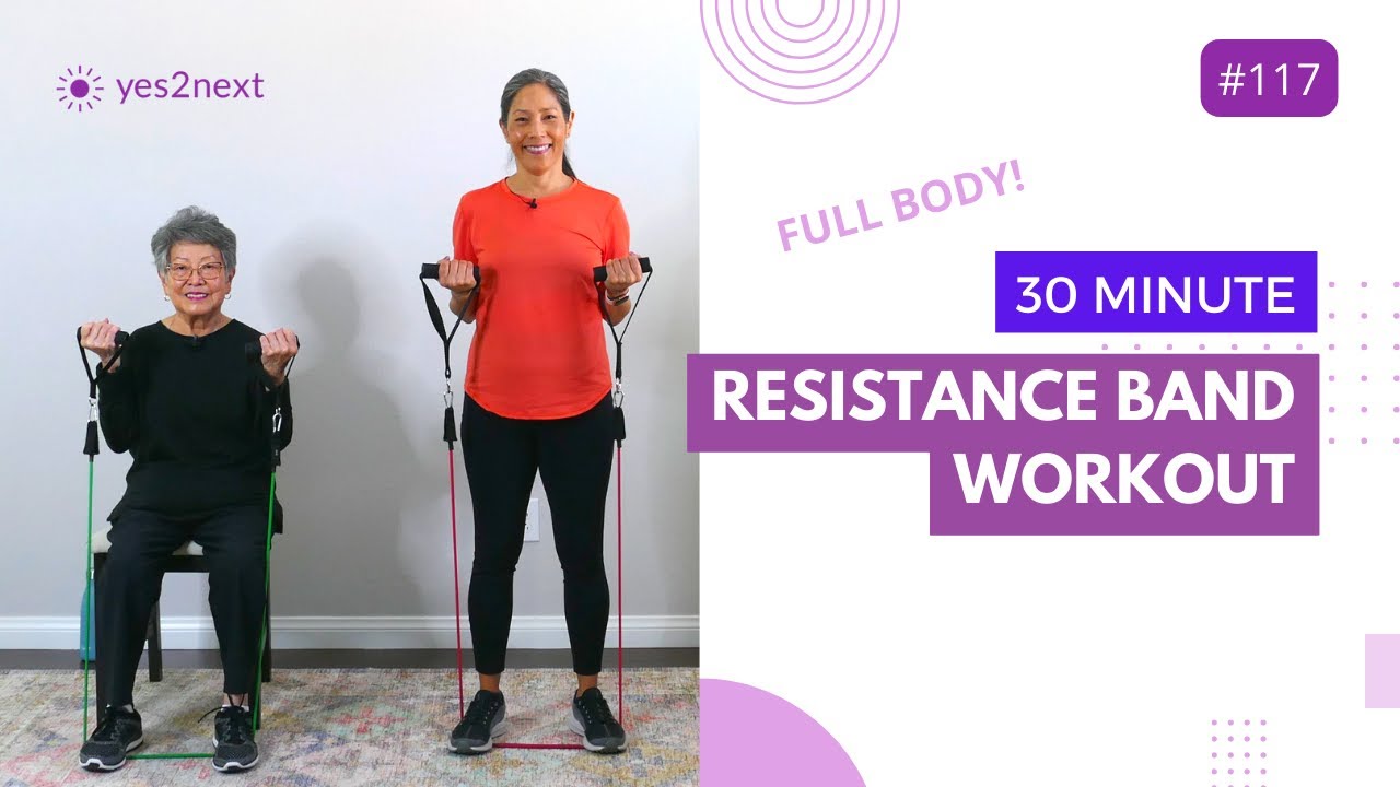 30 Min Resistance Band Workout For Beginners Seniors Elastic