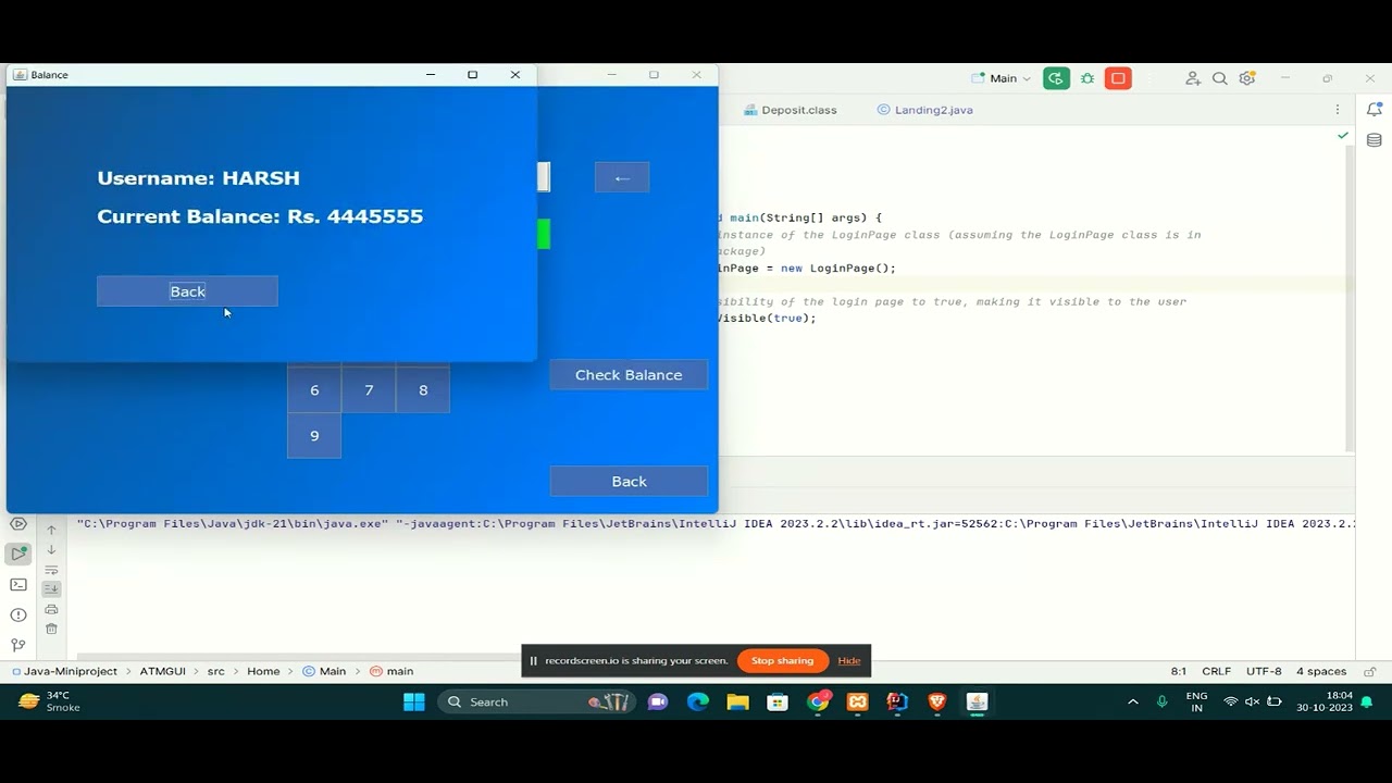 Atm Gui Using Core Java Jawax Swing Youtube