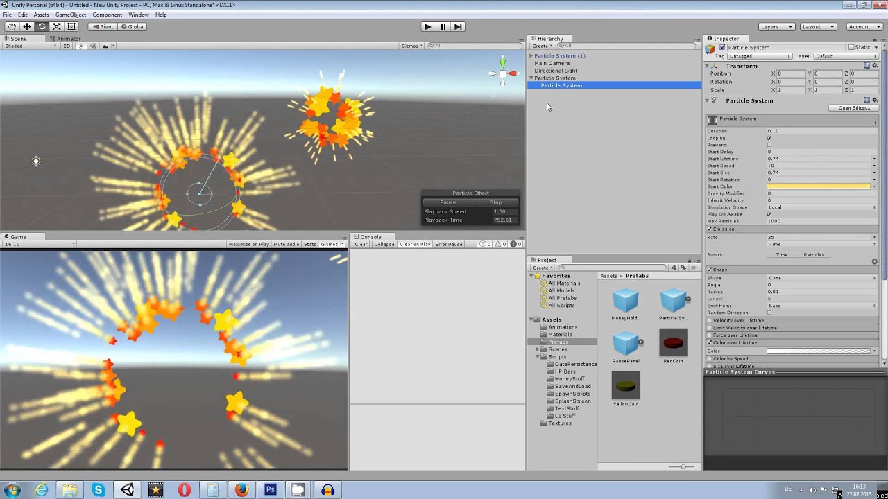 Unity 5 Tutorial Particle Systems 01 C Cartoon Explosion Youtube