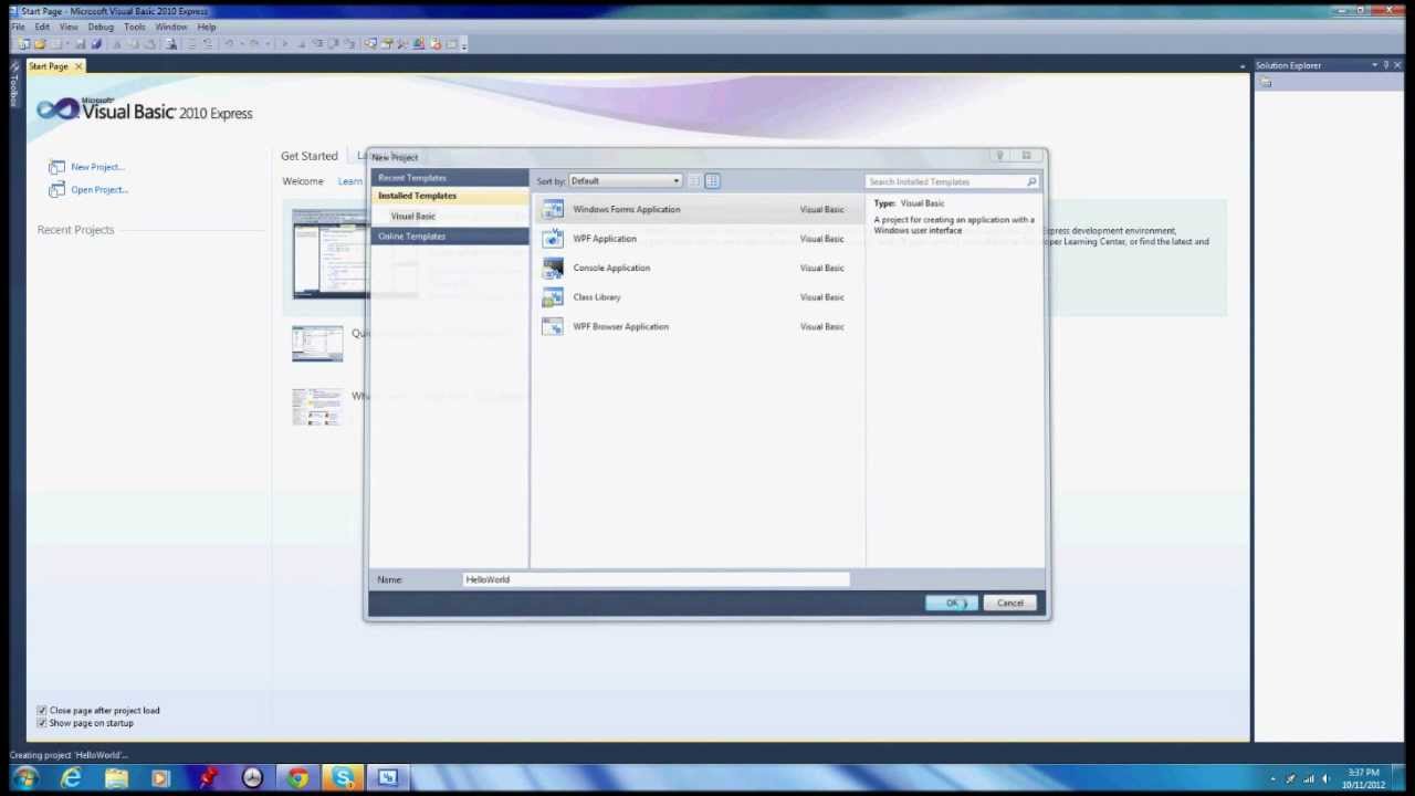 Visual Basic 2010 Express Tutorial 2 Your First Program Hello World