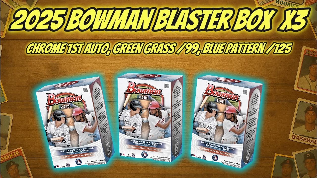 2025 Bowman Blaster Box Rip Green Grass 99 Blue Pattern 125 1st