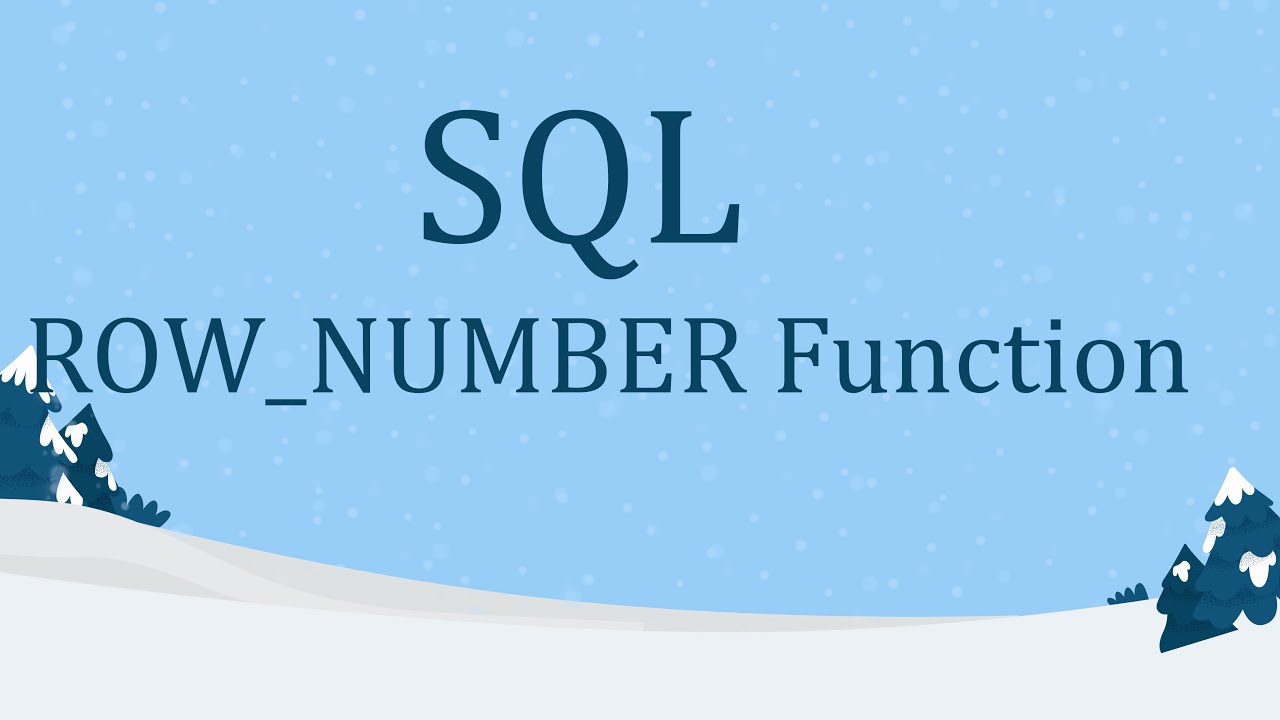 Sql Row Number Function Youtube