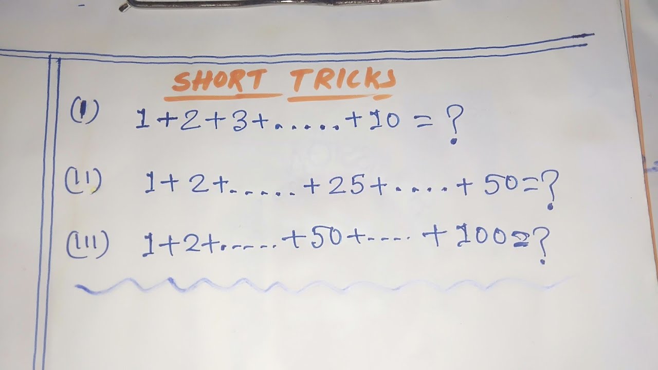 1 2 3 100 Sum Short Tricks By Bengali Language Youtube