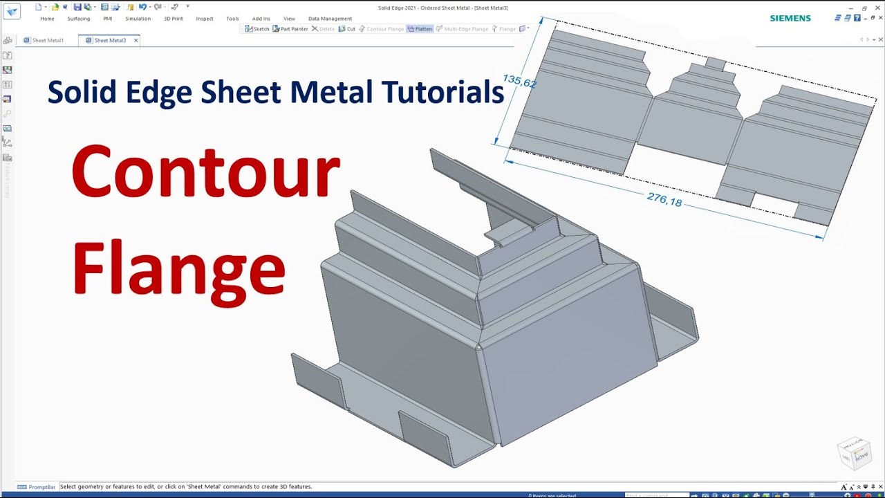 Solid Edge Sheet Metal Tutorials 3 How To Use Contour Flange Command