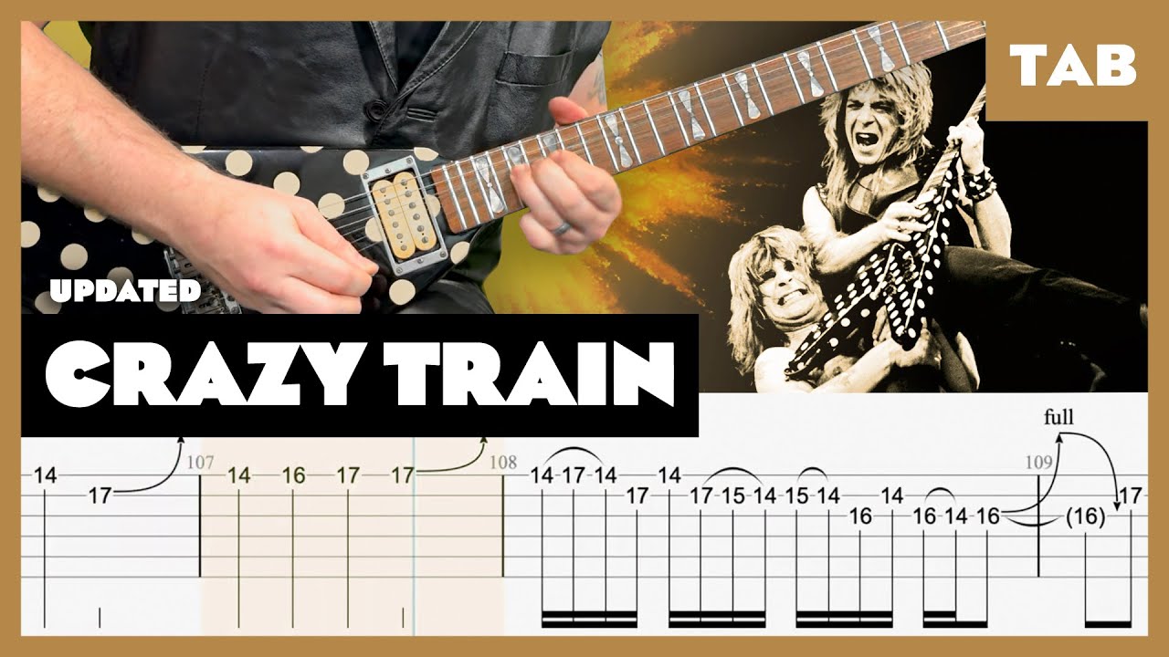 Ozzy Osbourne Crazy Train Guitar Tab Lesson Cover Tutorial