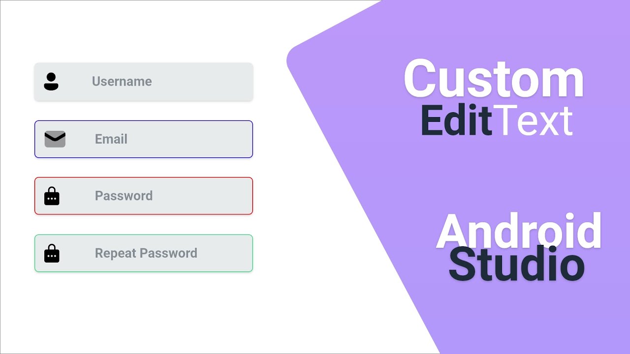 Create Custom Edittext Android Studio Constraintlayout Youtube