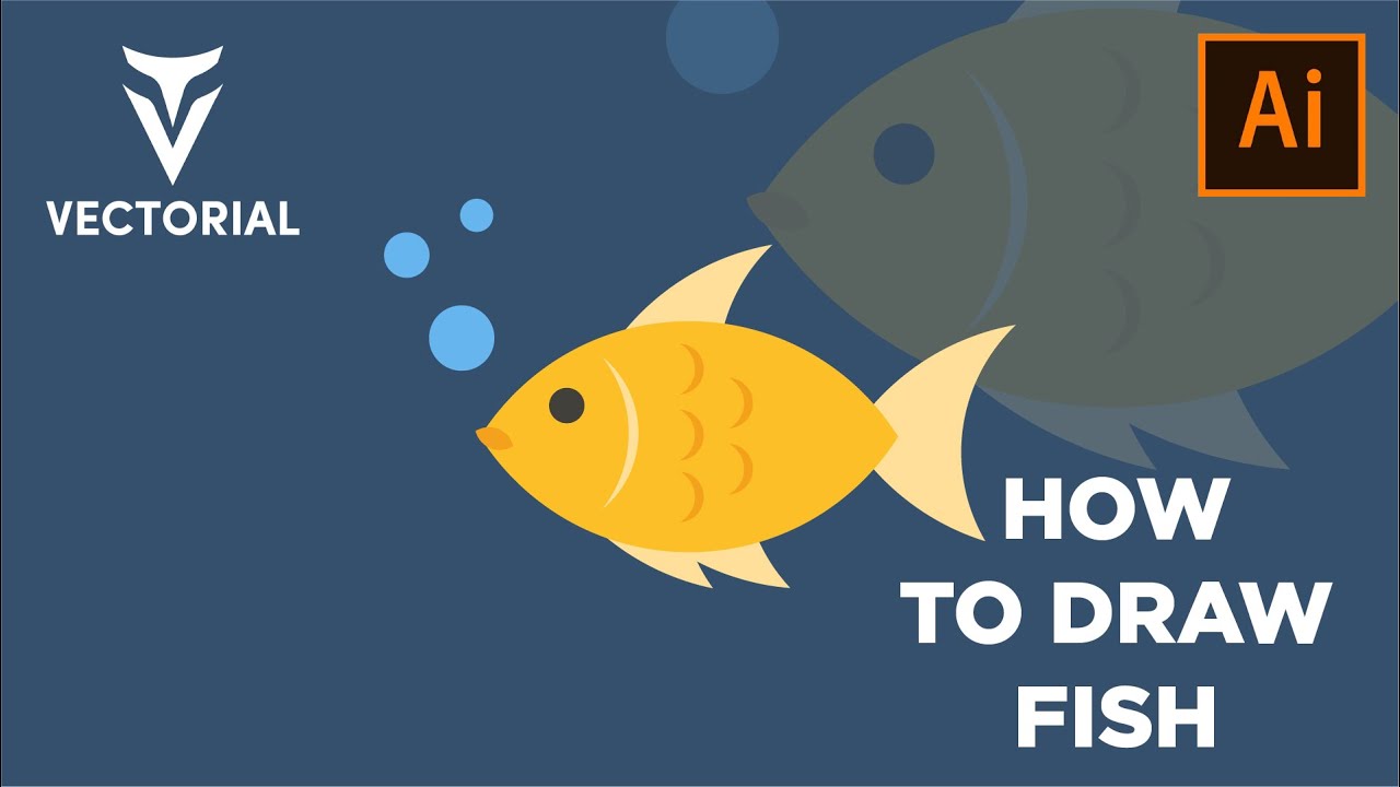 How To Draw Yellow Fish In Adobe Illustrator Step By Step Youtube