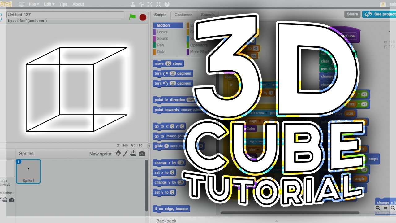 Scratch Tutorial 3d Cube Easy And Fast Youtube