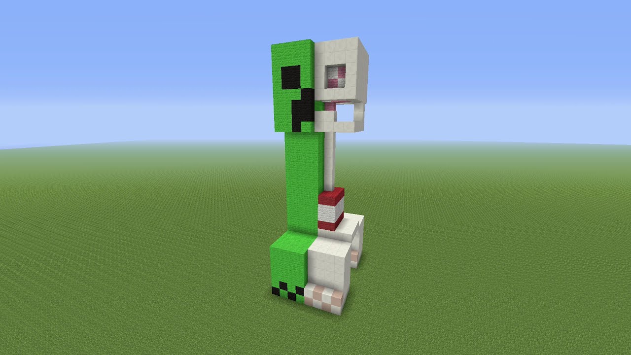 Minecraft Tutorial How To Build A Creepers Anatomy Statue Youtube