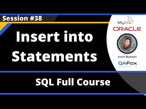 Sql Part 38 Insert Into Statements For Inserting Data Into Tables