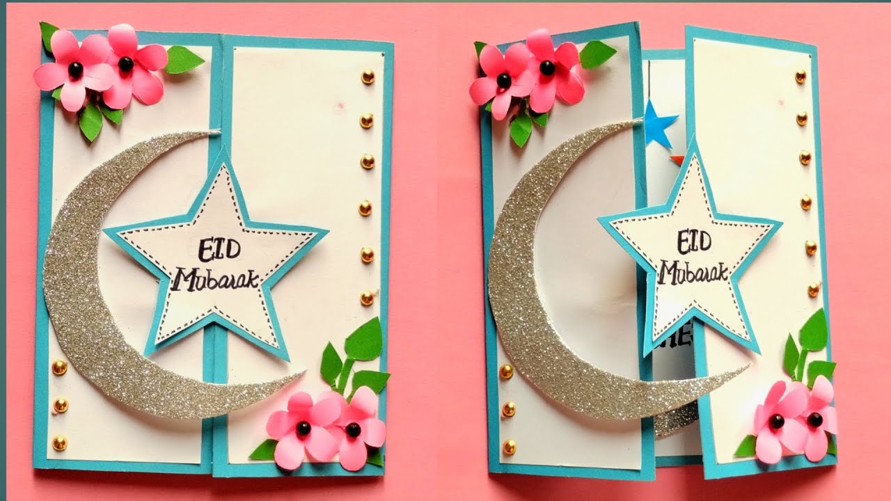 Handmade Eid Greeting Card Beautiful Card For Eid Eid Mubarak Card
