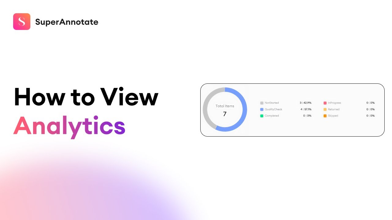 How To View Analytics In The Superannotate Platform Youtube