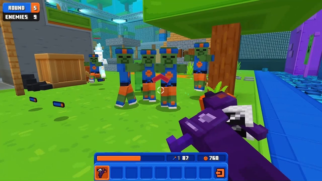 Minecraft Nerf World Gameplay Challenge Youtube