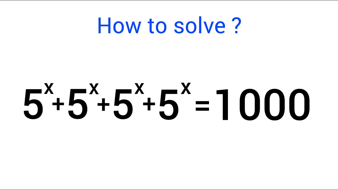 Math Olympiad A Nice Exponents Problem Youtube