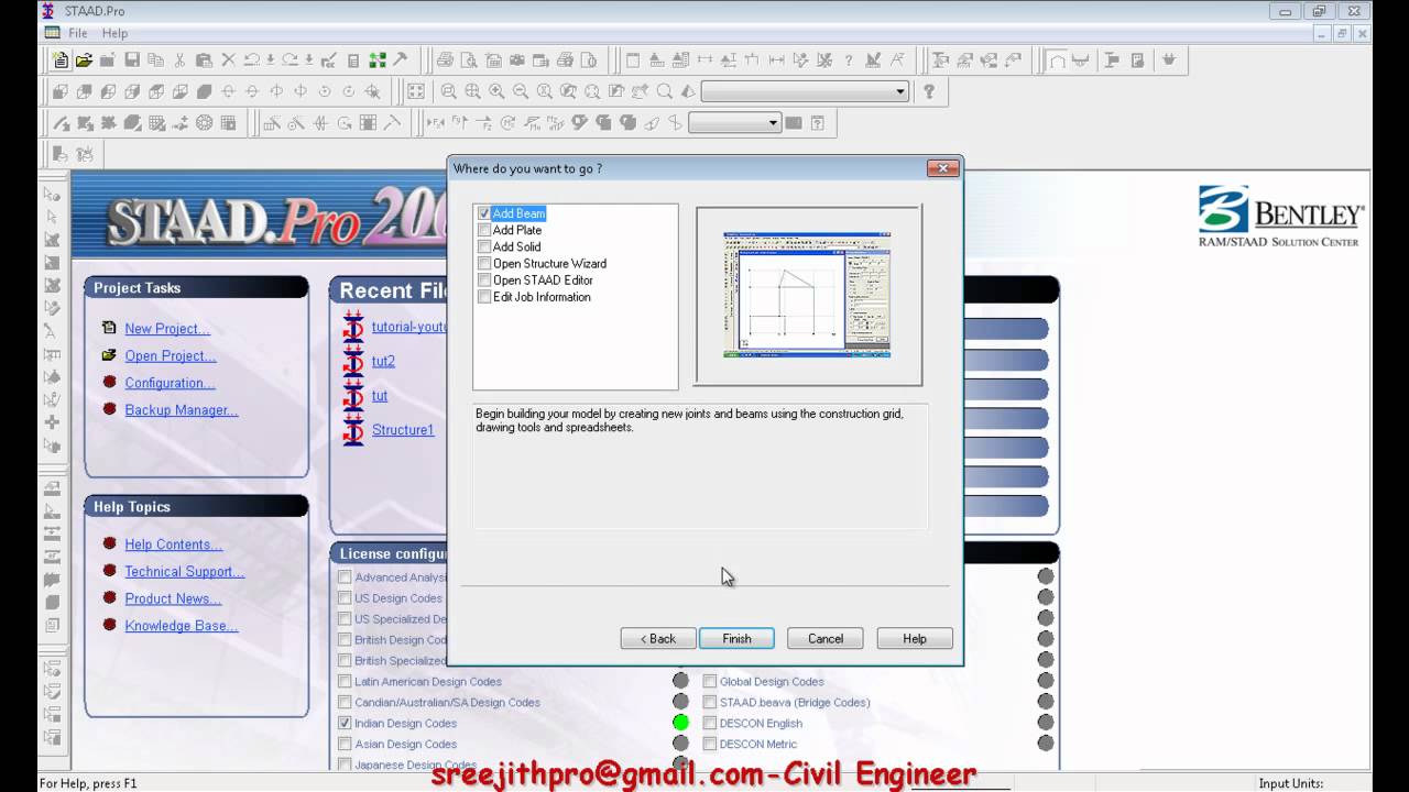 Staad Pro Basics Turorial Part 1 Youtube