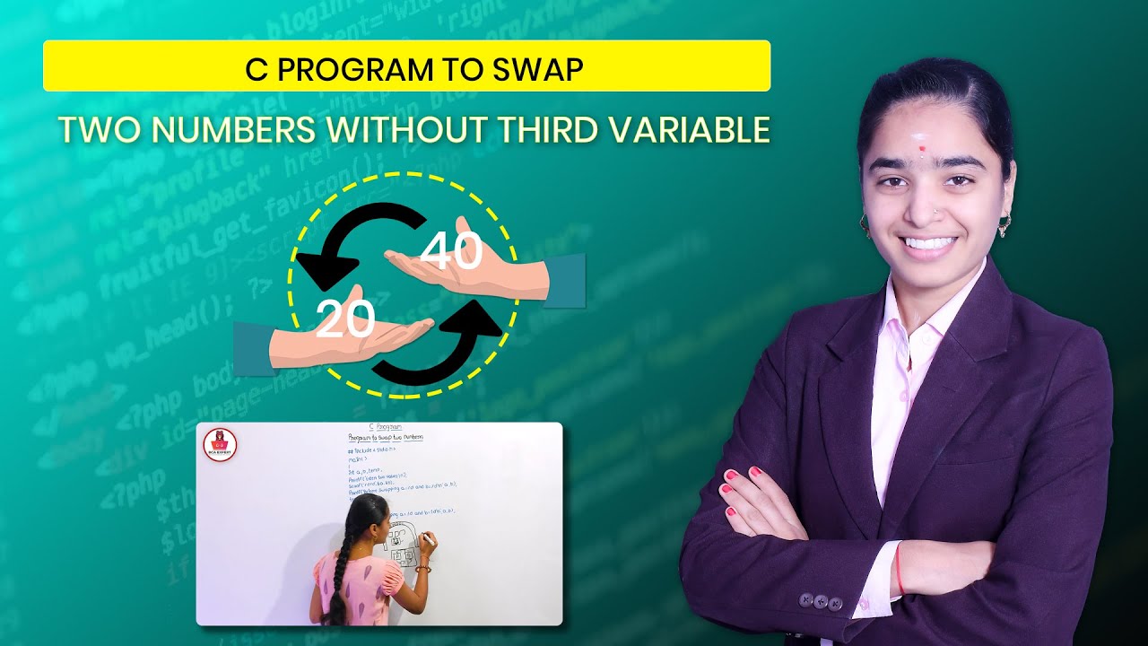 C Program To Swap Two Numbers Without Using Third Variable Youtube