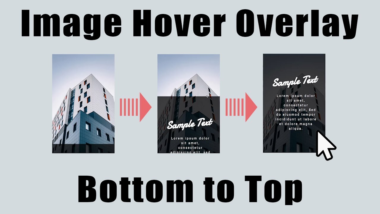 How To Create Image Hover Overlay Slide From Bottom To Top With Html