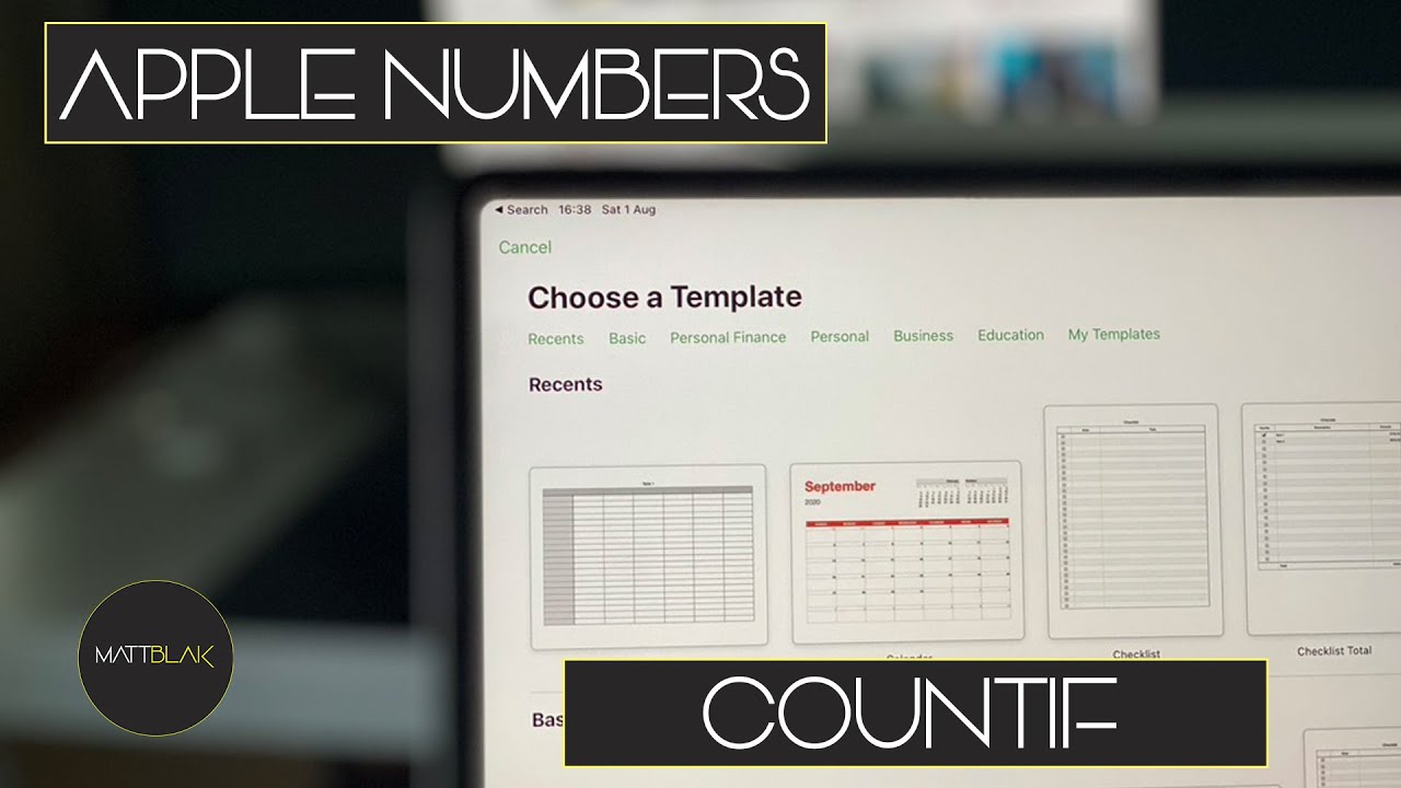 Apple Numbers Tutorial Functions Countif Youtube