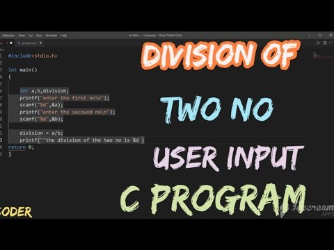 User Input Division Of Two Number C Program C Programming Tutorial C