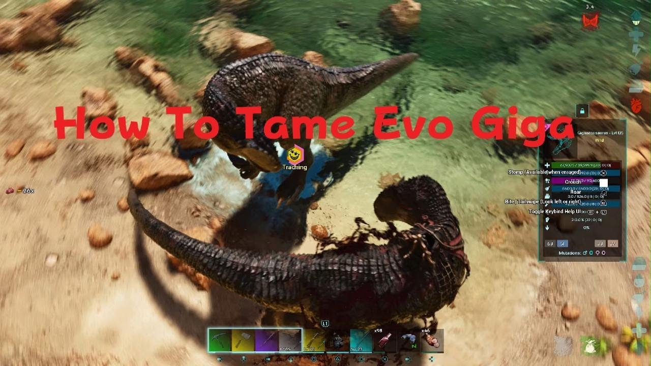 How To Tame Evo Giga Ark Survival Ascended Youtube