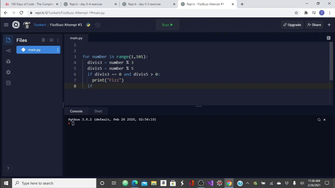 First Attempt Ever At Fizzbuzz Challenge In Python Youtube