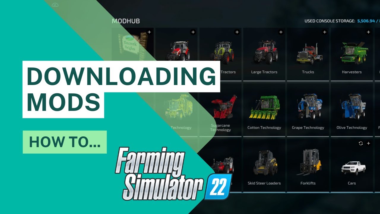 How To Download Mods On Farming Simulator 22 Fs22 Ps5 Youtube