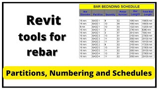 Revit Structure Rebar Partitions Numbering And Schedules Skillmax ...