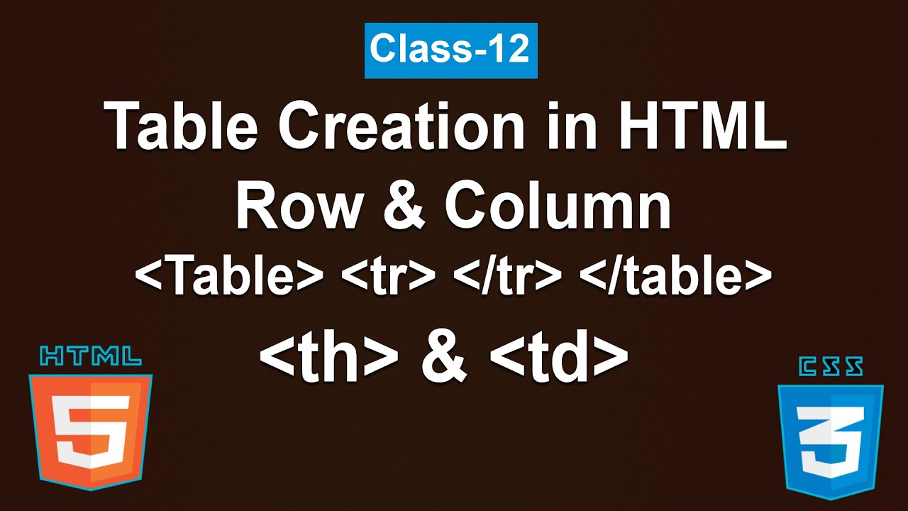 Table Creation In Html Class 12 How To Make Table In Html Youtube