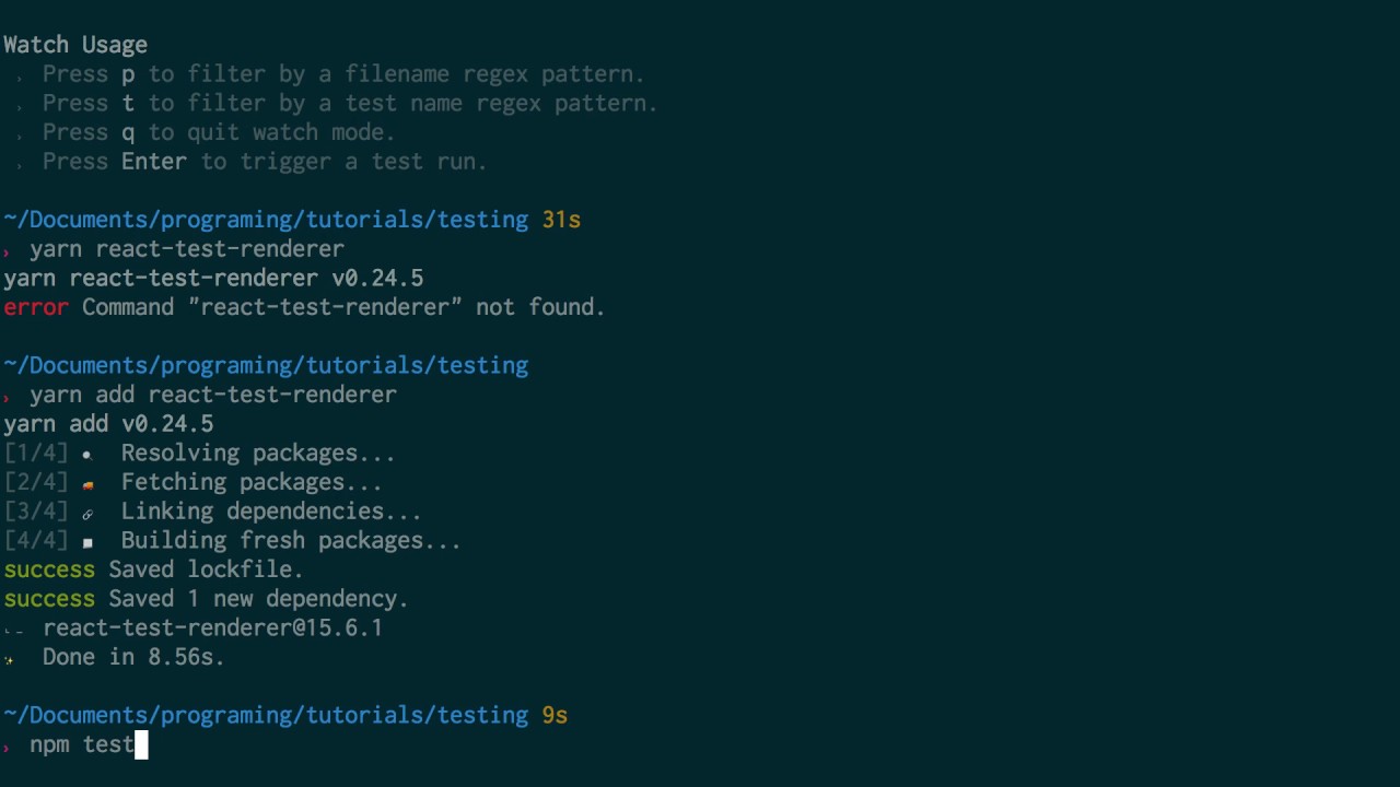 Testing React Components Youtube