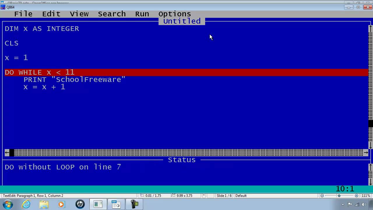 Qbasic Tutorial 10 Do Loop Qb64 Youtube