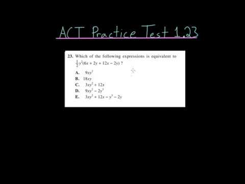 Act Practice Test 1 23 Simplifying Expressions Youtube