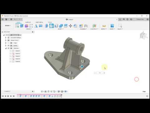 Fusion 360 Tutorial For Absolute Beginners Task 1 Wall Bracket Youtube