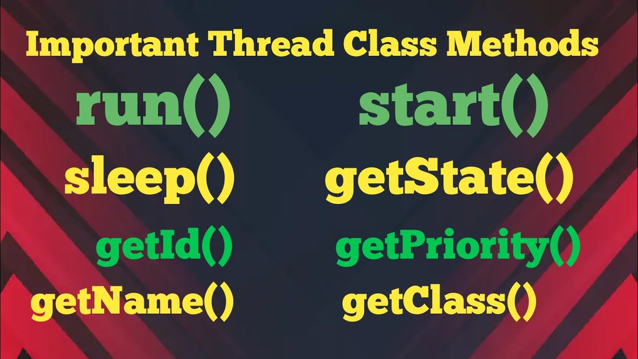 Important Thread Class Methods In Java Youtube