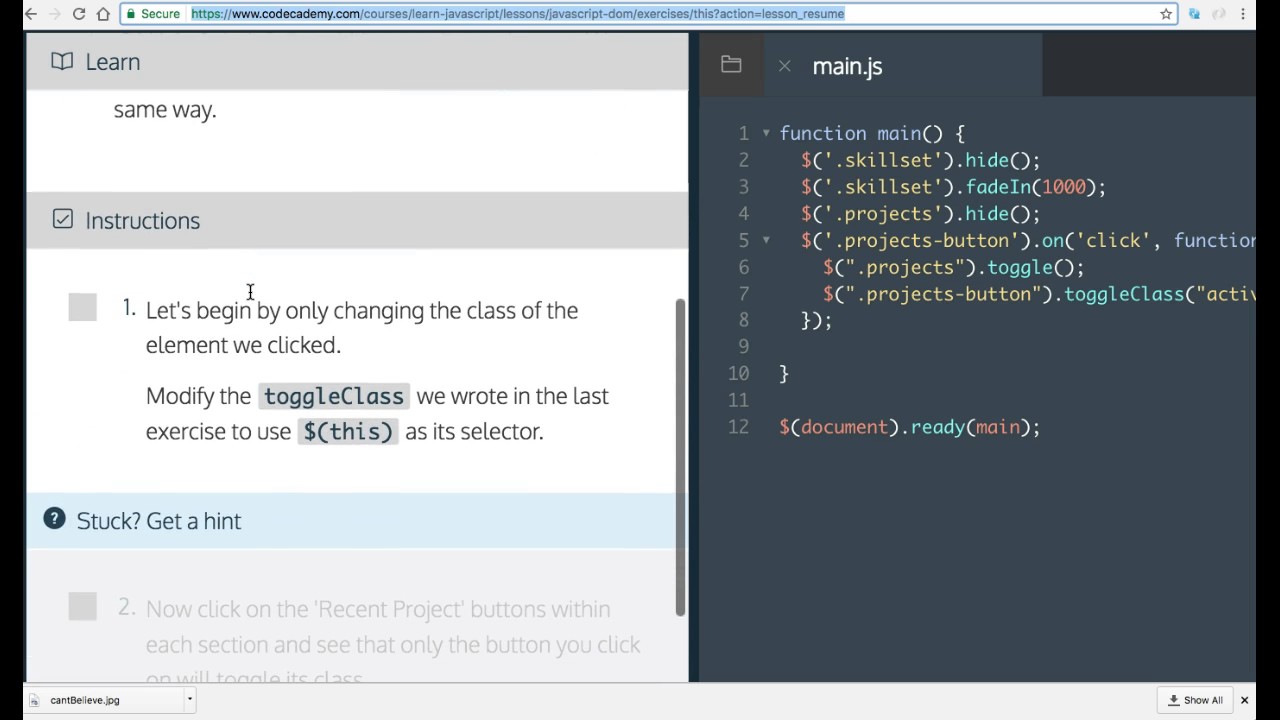 Learn Javascript This Javascript And The Dom Codecademy This