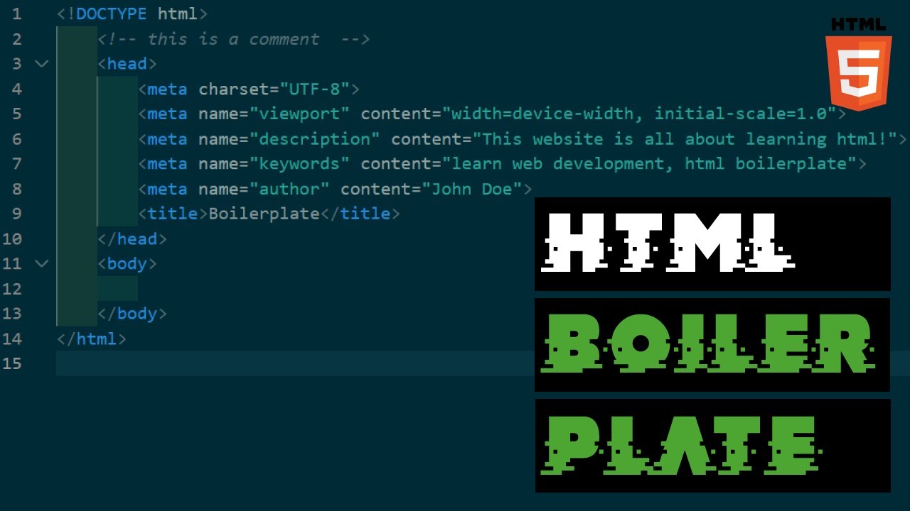 Html Boilerplate Explained Intro To Html Youtube