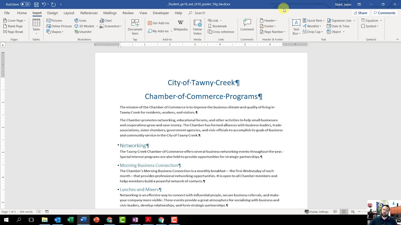 Cgs 1570 Word Chapter 10 Grader Project Walkthrough Youtube