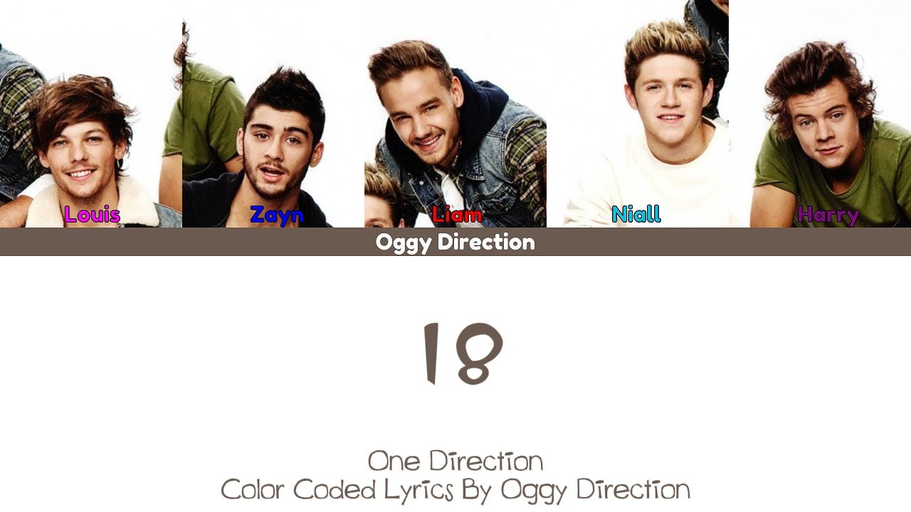One Direction 18 New Color Coded Lyrics 2024 Youtube