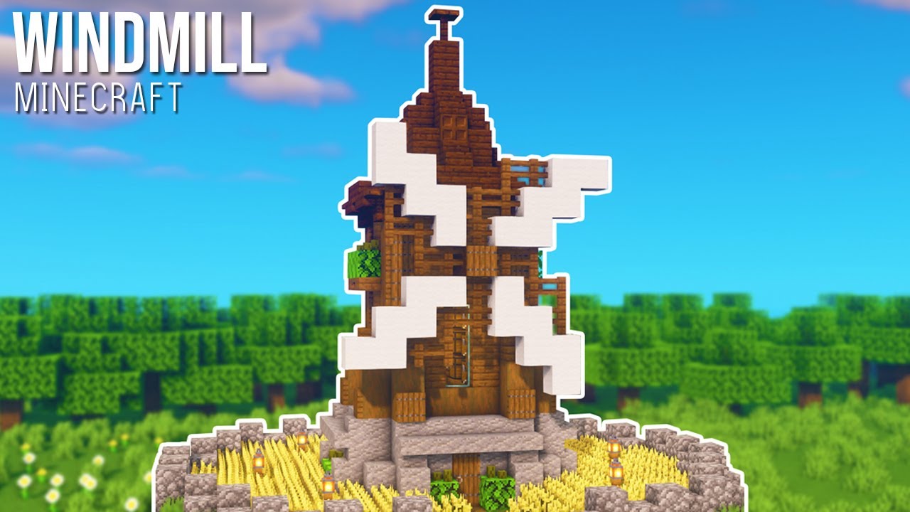 Minecraft How To Build A Windmill Small Windmill Tutorial Youtube