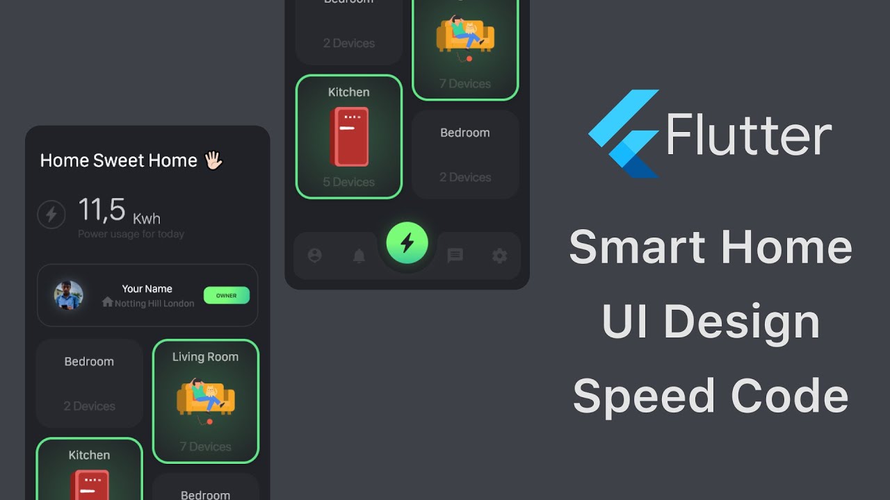 Flutter Smart Home Ui Design Speed Code Youtube