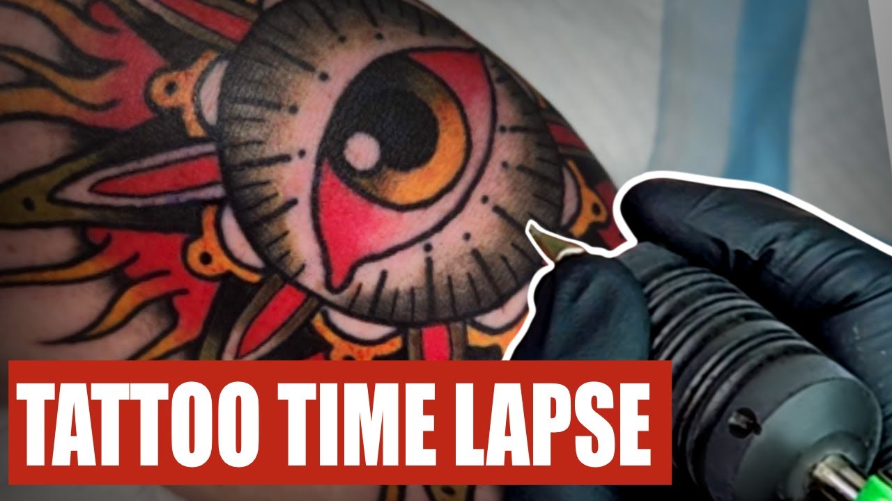 Tattoo Time Lapse Traditional Tattoo On The Knee Youtube