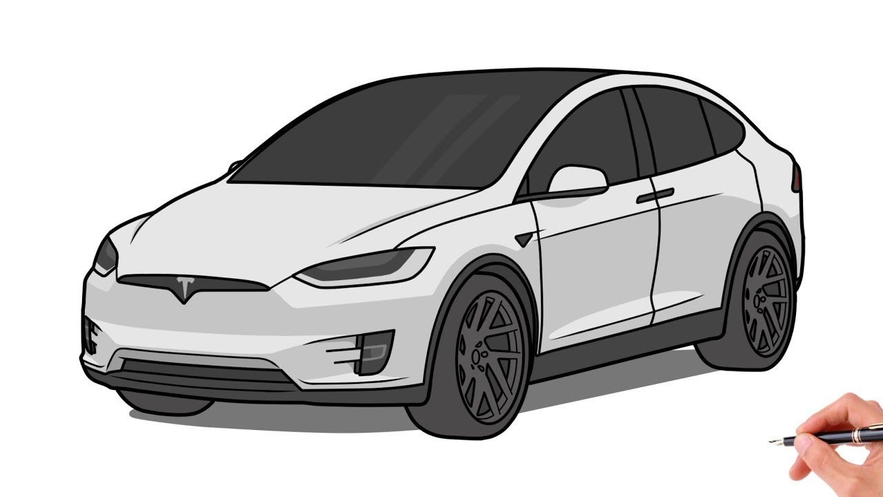 How To Draw A Car Tesla At Lisa Wyatt Blog
