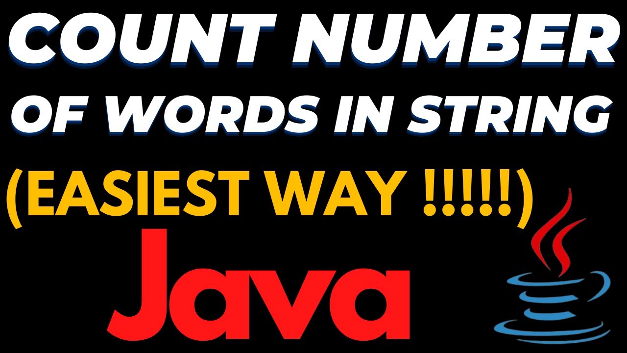 Java Program To Count The Number Of Words In A String Easiest Way