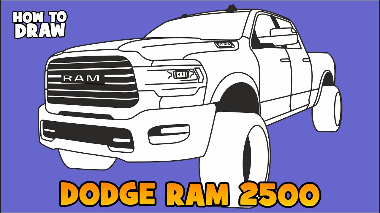 How To Draw A Truck Dodge Ram 2500 Youtube