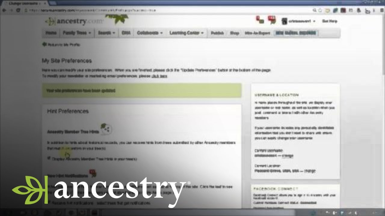 Updating Your Ancestry Profile Page And Other Account Settings