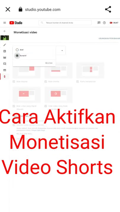 Cara Mengaktifkan Monetisasi Video Shorts Youtube