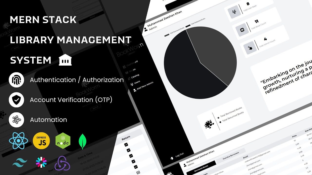 Create Full Stack Library Management System Using Node Express React