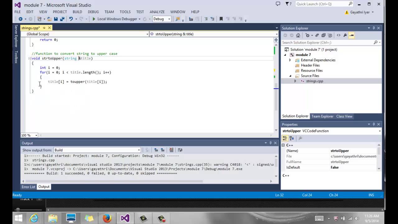 Cs161 Chapter 7 Strings Youtube
