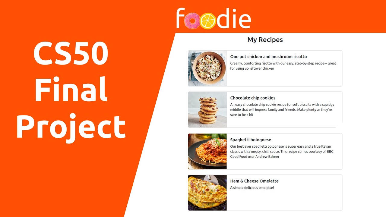 Cs50 Final Project Foodie Youtube