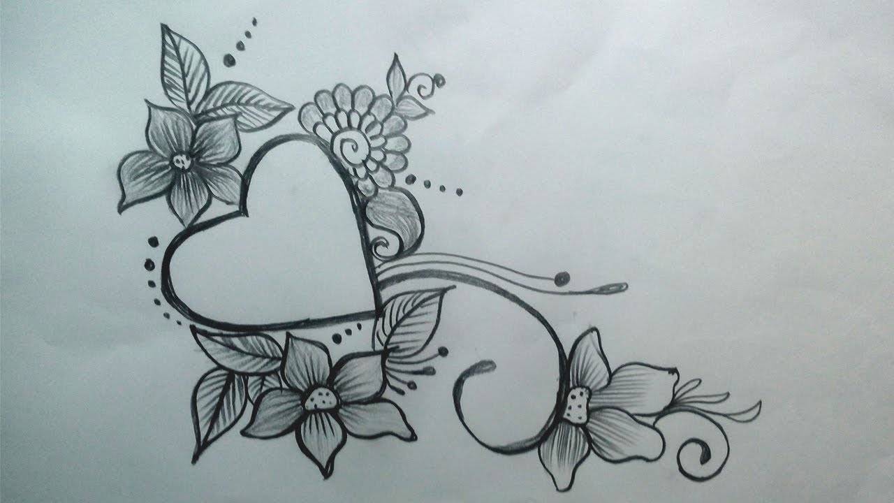 Simple Flower Designs Pencil Drawing Best Flower Site