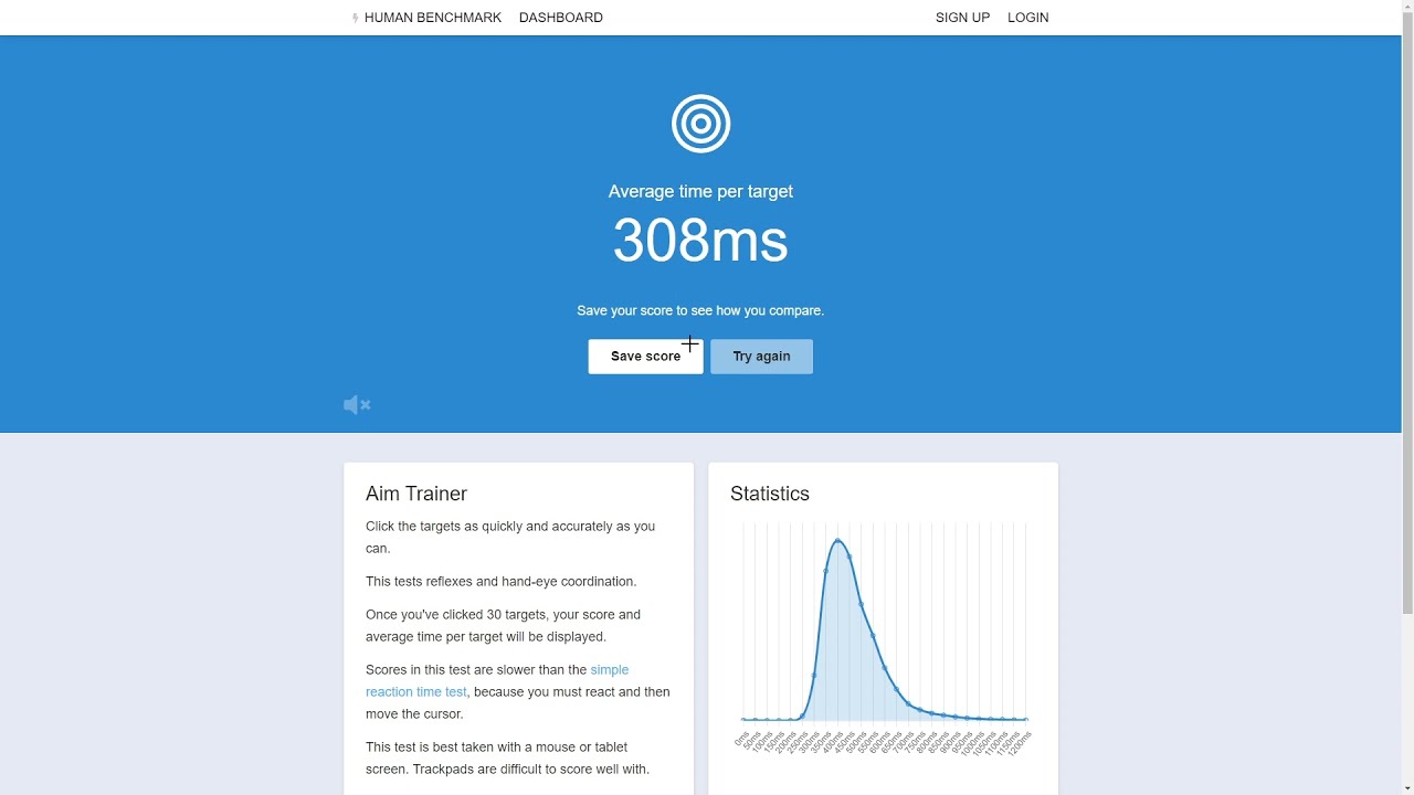 Human Benchmark Aim Trainer 308ms Youtube
